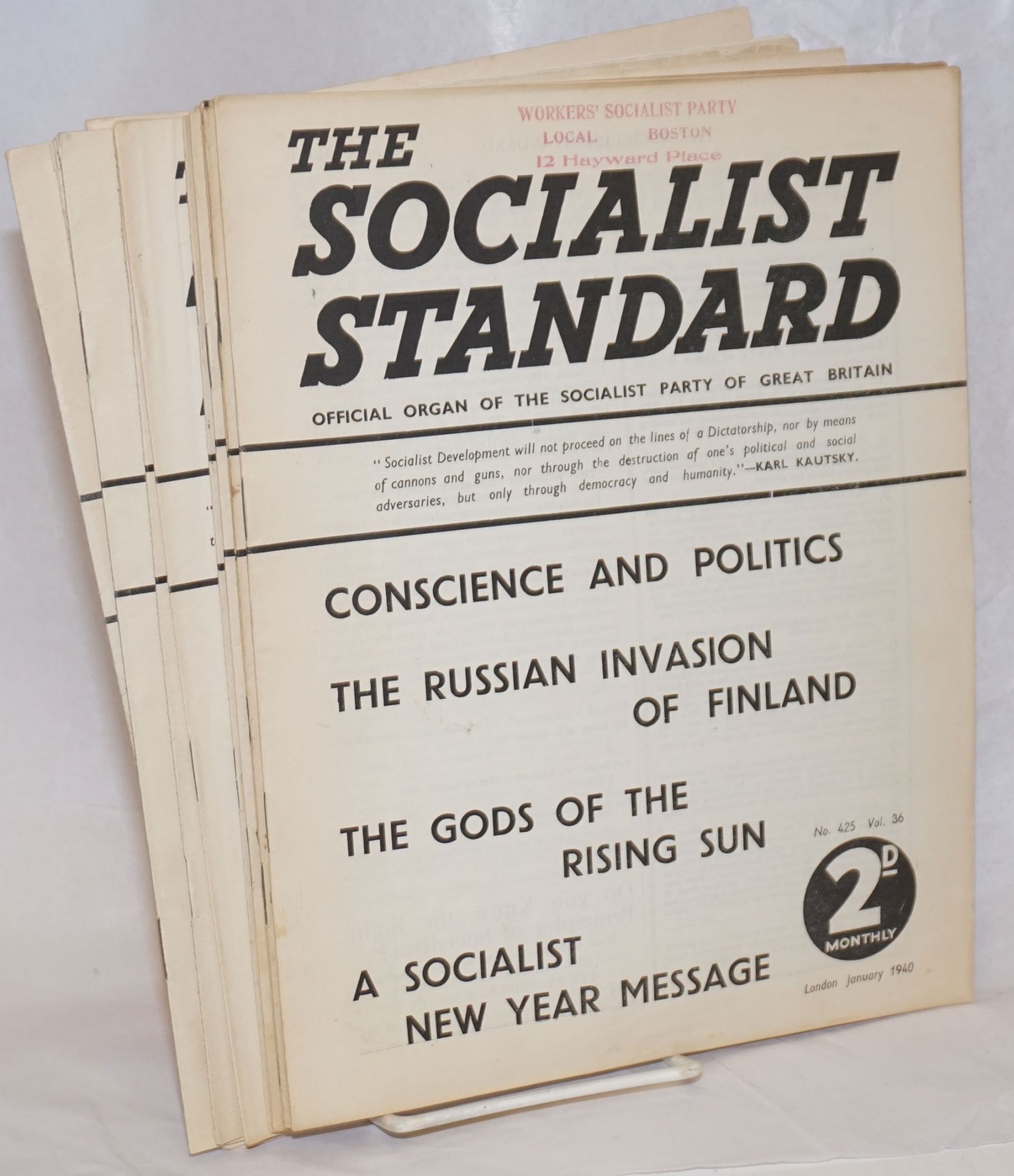 The Socialist Standard 12 issues The Official Organ of the Socialist ...